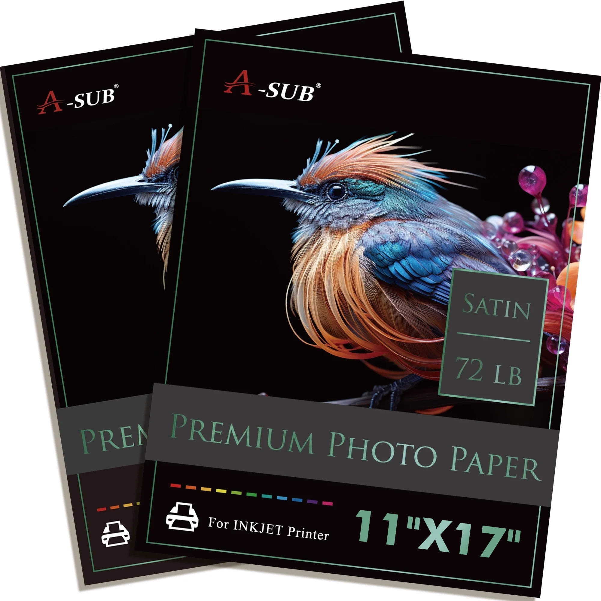 A-SUB Premium Satin Photo Paper, 72lb 260gsm, 11x17 inch, 100 Count ...