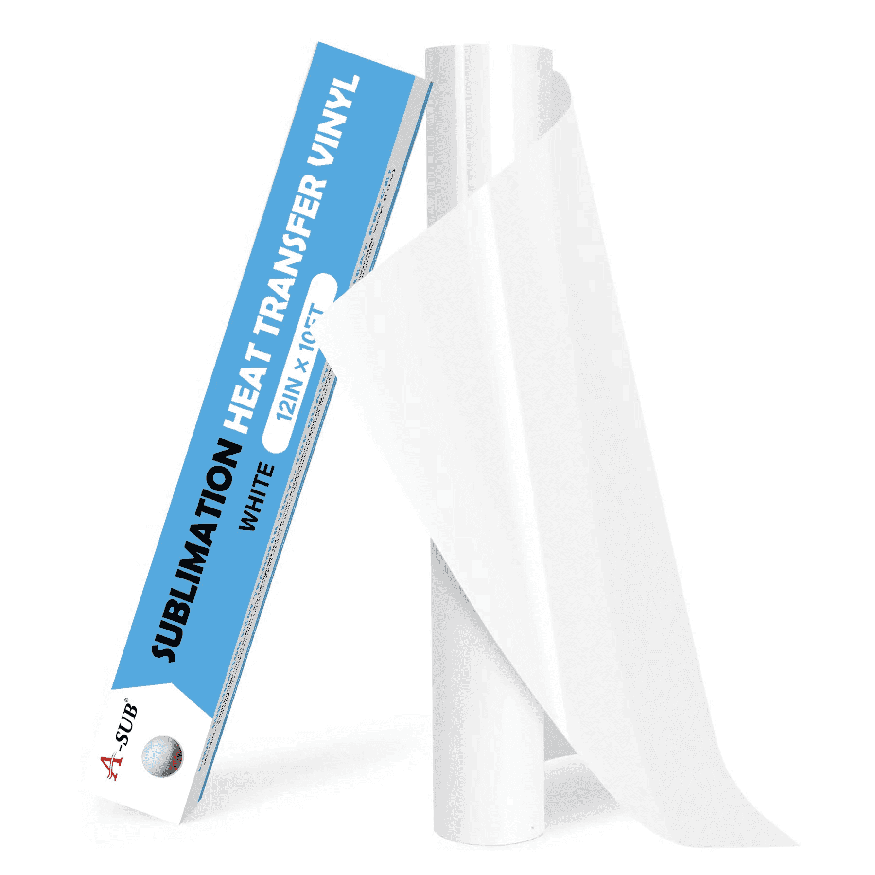 A-SUB Sublimation HTV for Dark Fabrics T-shirts 12" x 10FT Matte White ...