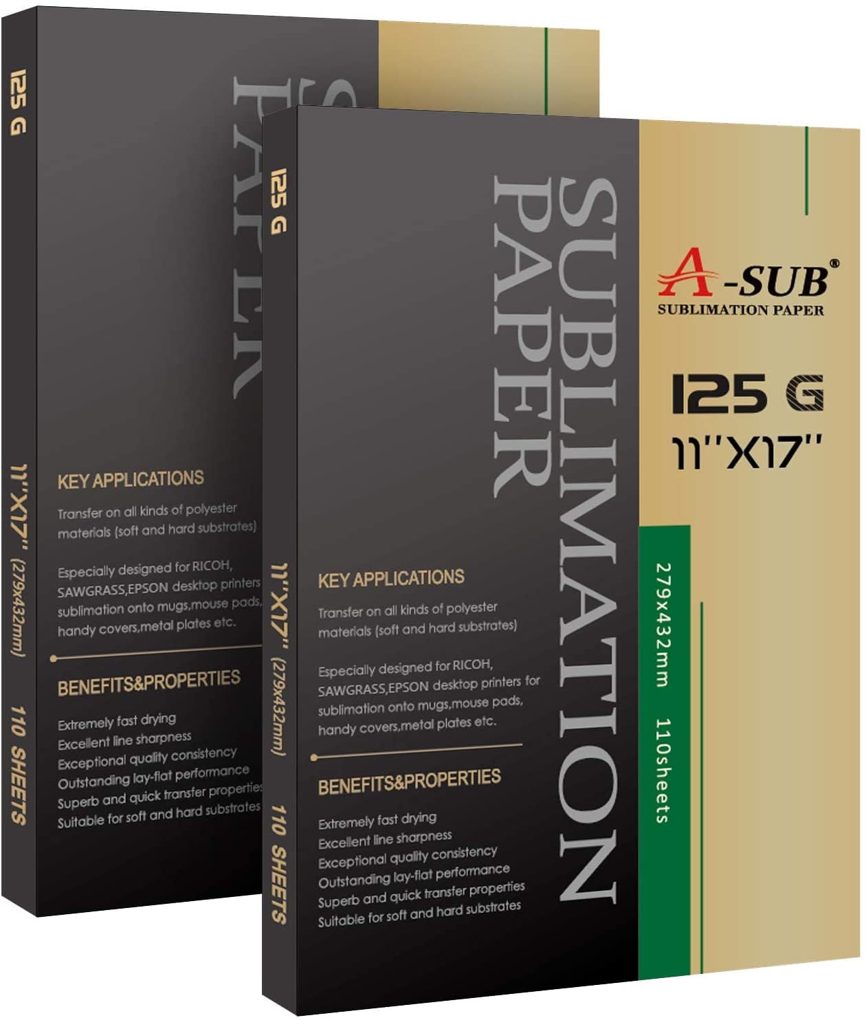 A-SUB 11x17 Inch Bulk Printing Sublimation Paper- 220 Sheets, 125g for ...