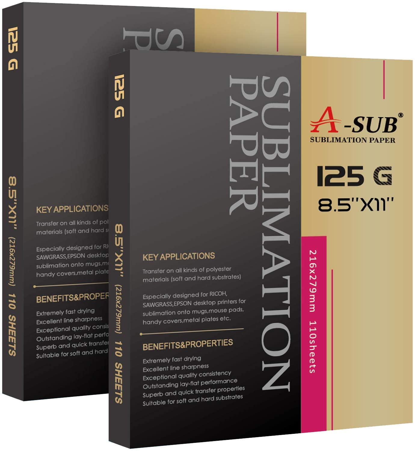 A-SUB Sublimation Paper 8.5x11 Inch 220 Sheets 125gsm for Any Inkjet ...