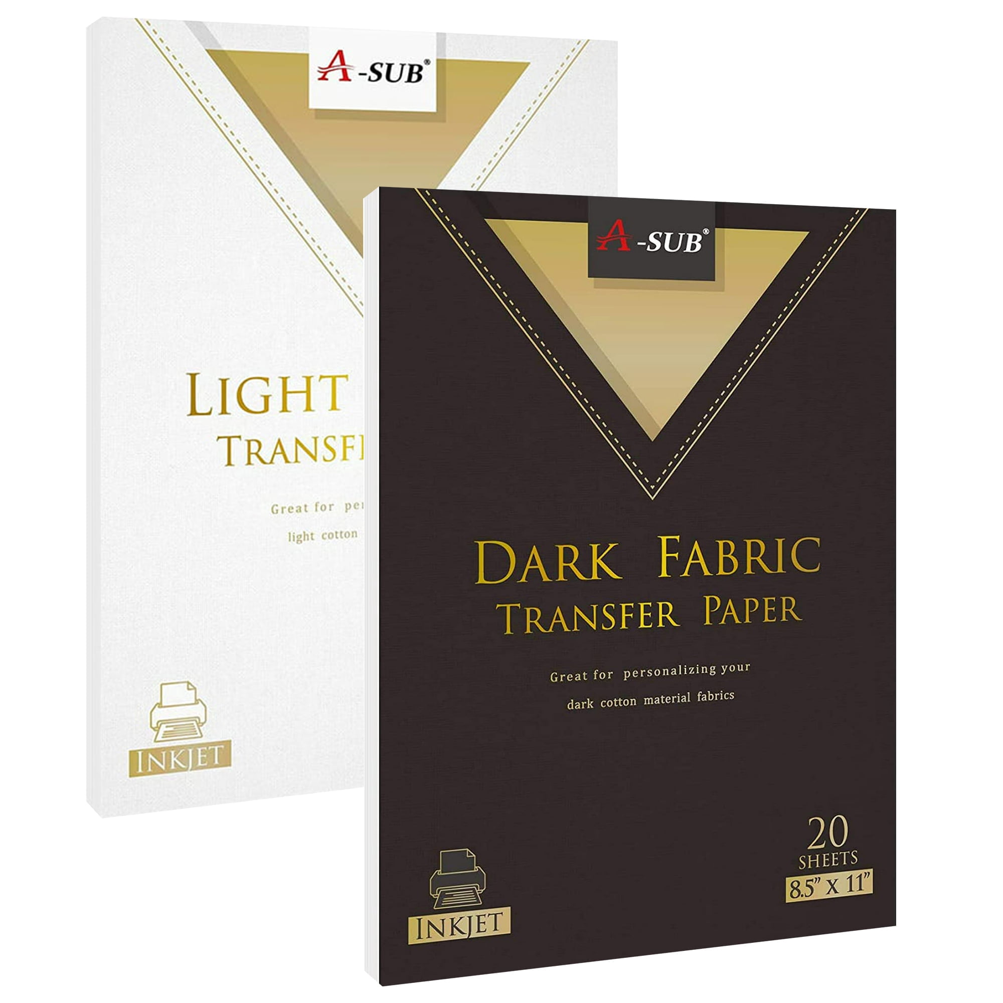 A-SUB T-shirts Transfer Paper for Dark + Light fabrics, 30 Sheets ...