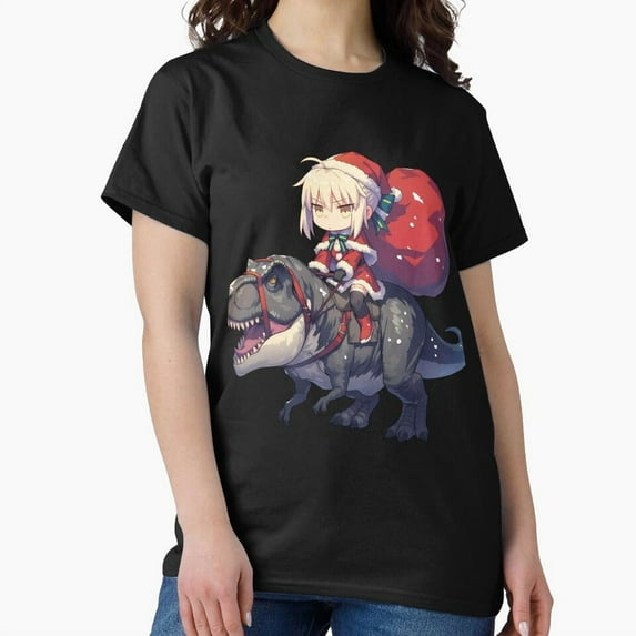 A Saber Alter Fate Stay Night A Christmas Dinosaur A Chibi Anime A ...