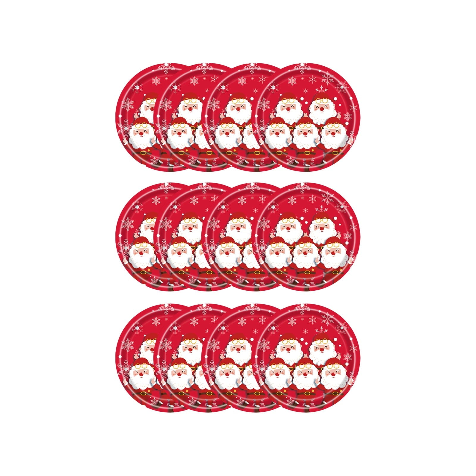 A Santa Snowflake Paper Plates 7 Inch Winter Party Tableware For ...