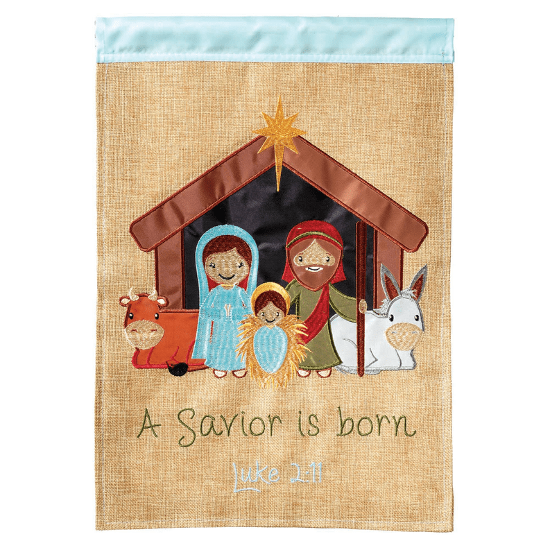 A Savior Has Been Born Luke 2:11 Light Blue 13 x 18 Small Christmas ...
