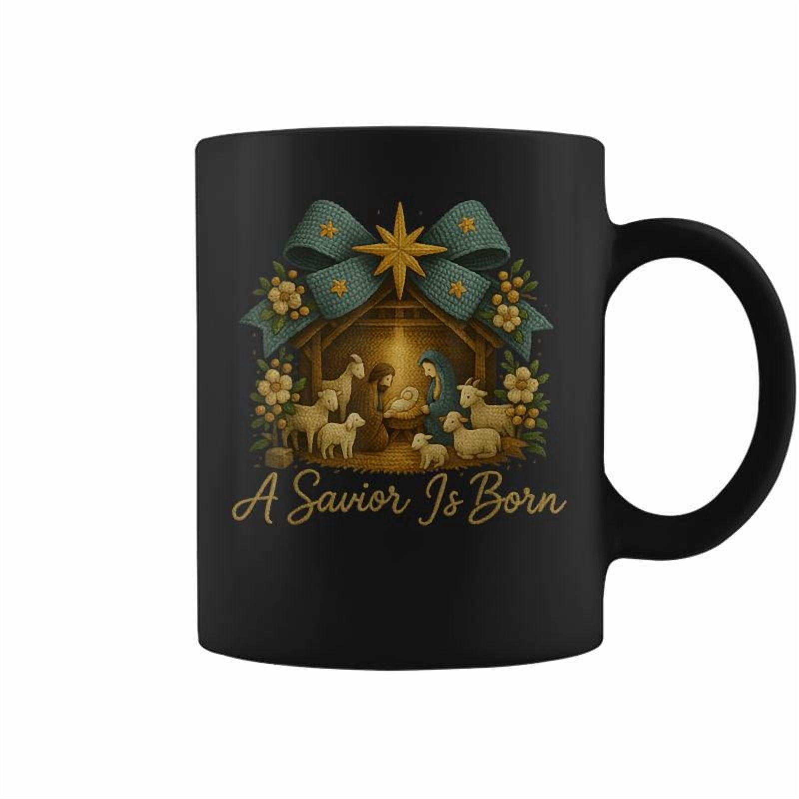 A Savior Is Born Knitted Nativity Scene Christmas Coffee Mugs - Walmart.com