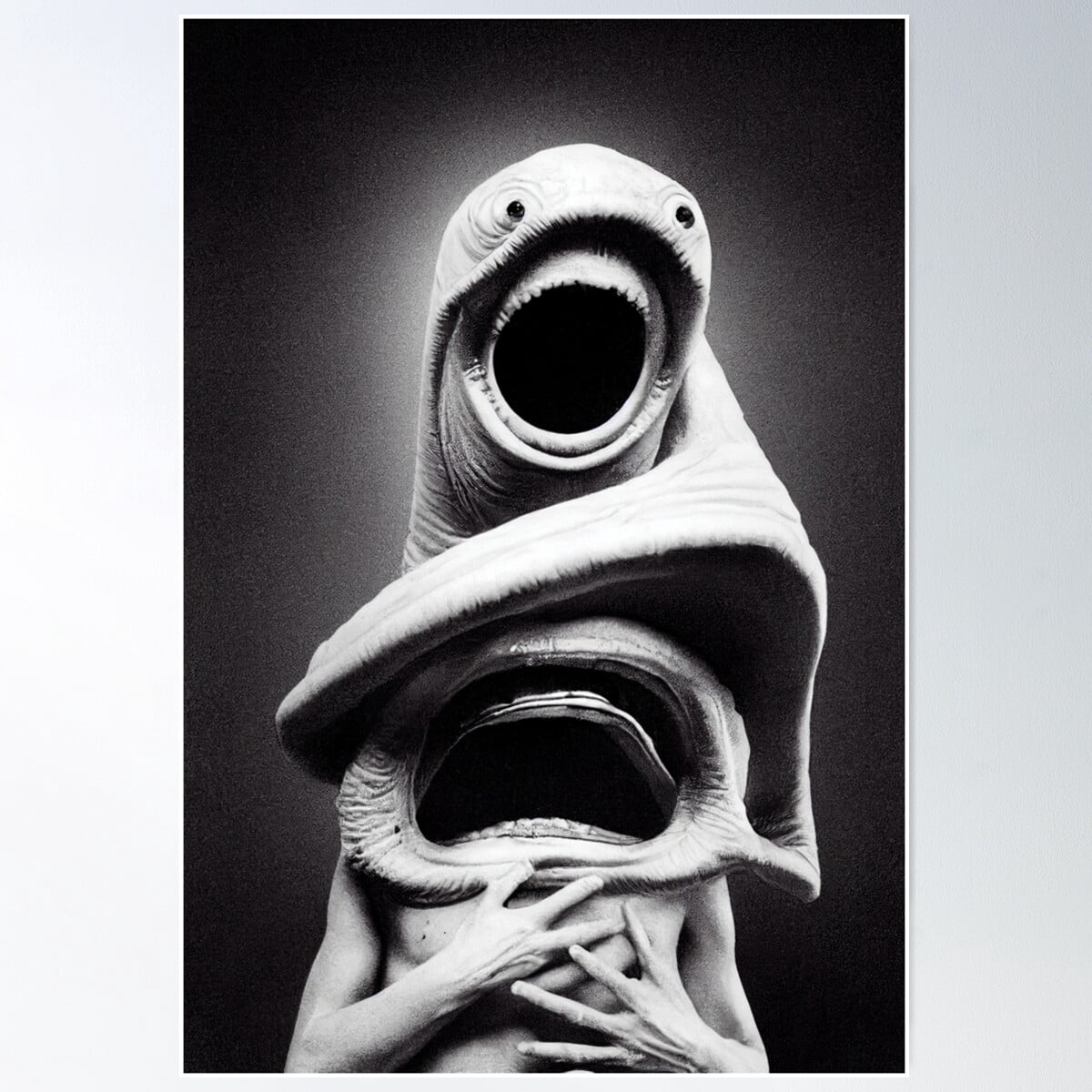 A Scared Alien During A Human Invasion Poster Wall Art Modern Wall ...