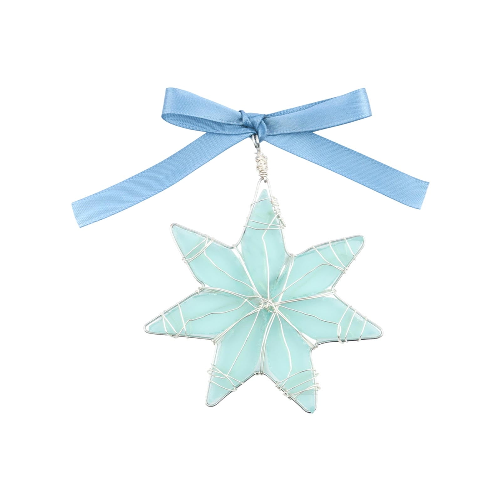 A Sea Glass Snowflake Shaped Decorative Pendant For Home Wall Or Window ...