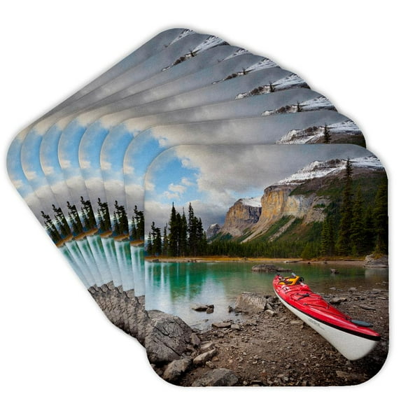 3drose, a Sea Kayak Ashore, Maligne Lake, Jasper Np, Alberta, Canada ...