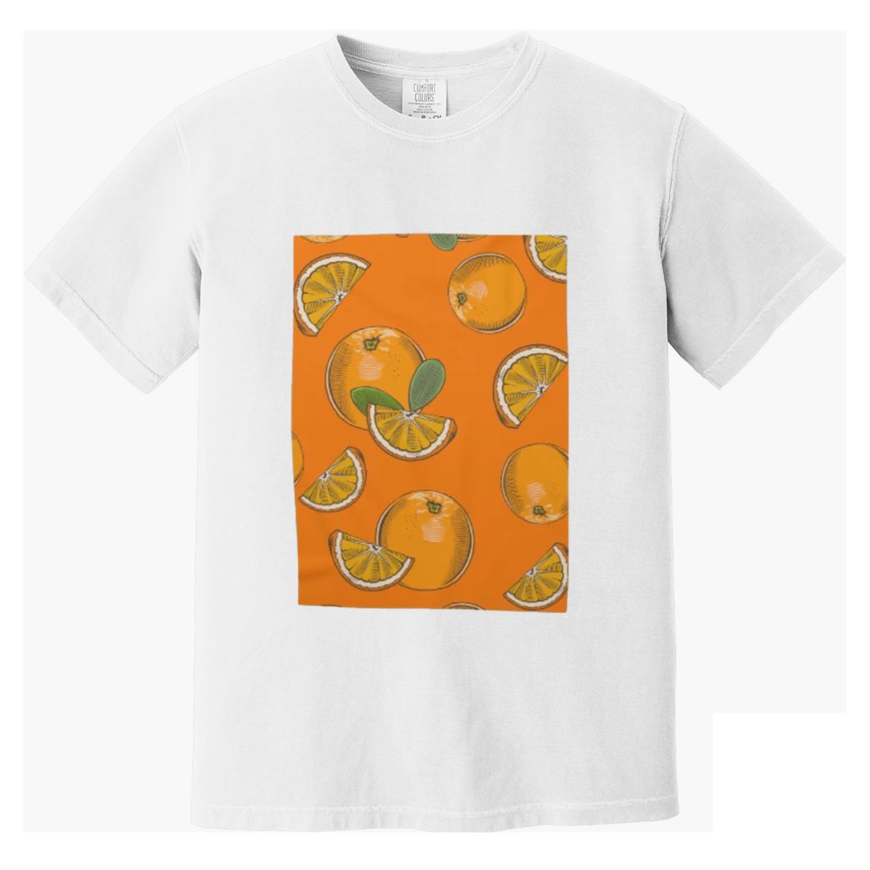 A Seamless Orange Fruit Repeating Pattern Graphic Comfort Color T-Shirt ...