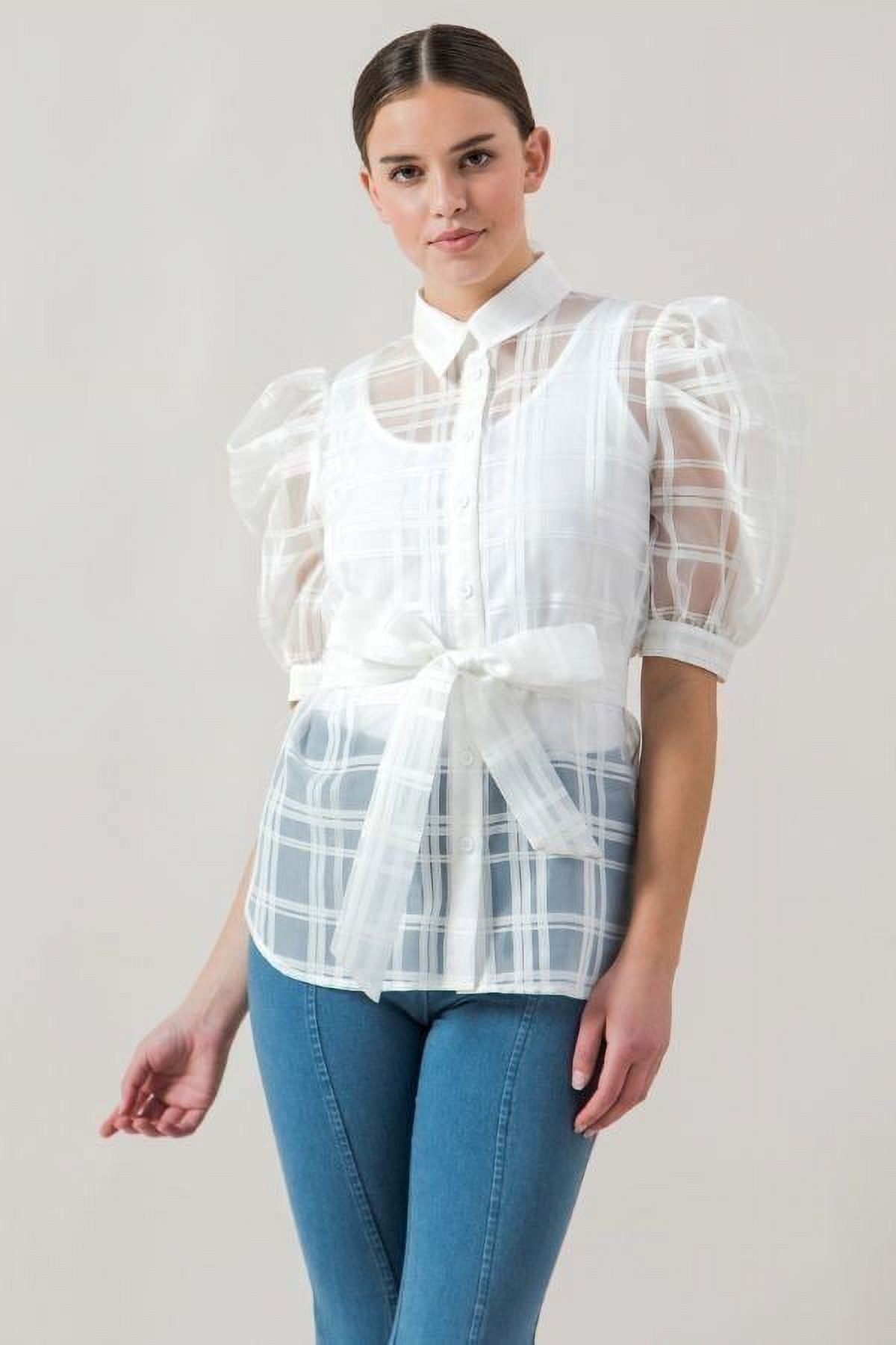 A See-thru Mini Length Organza Top - Walmart.com