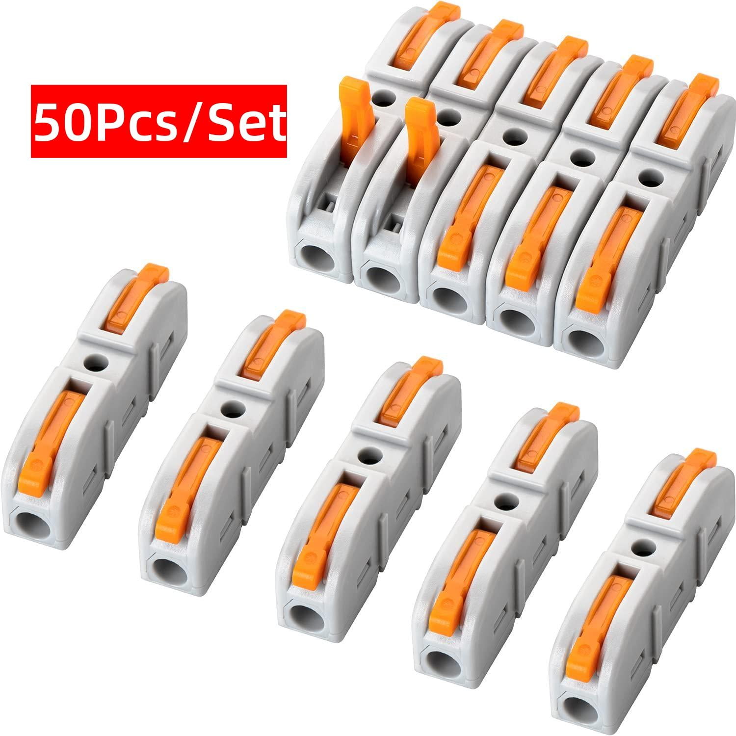 A Set Of 100/50 Pcs Wire Connectors,1 Conductor Compact Splicing Wire ...