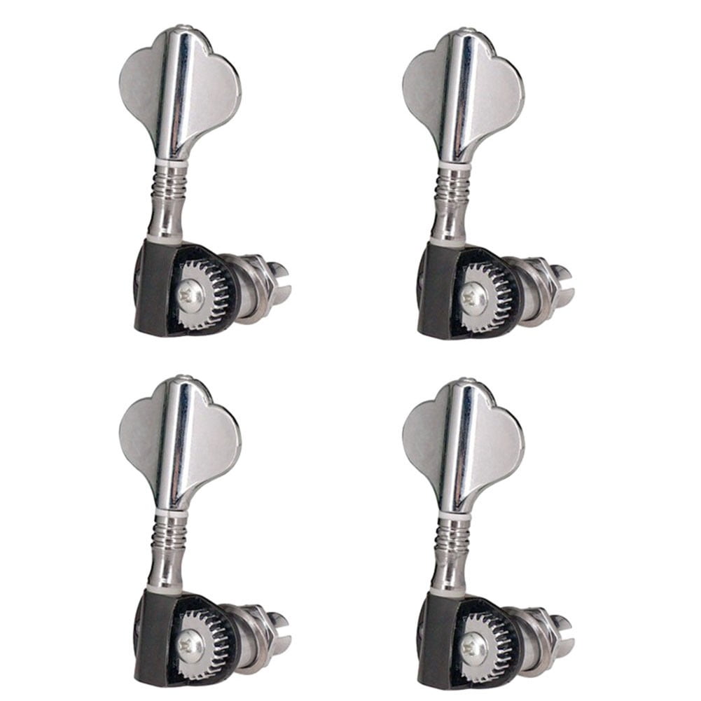 A Set Of 4pcs Chrome Bass Tuning Pegs Machine Heads Tuners For Bass Guitar Parts