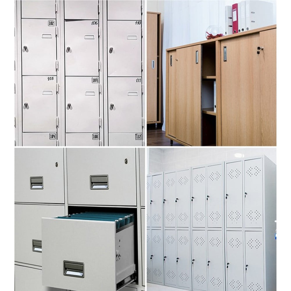 A Set Silver Stainless Toolbox Lock Insert Linkage Drawer Cabinet Lock ...