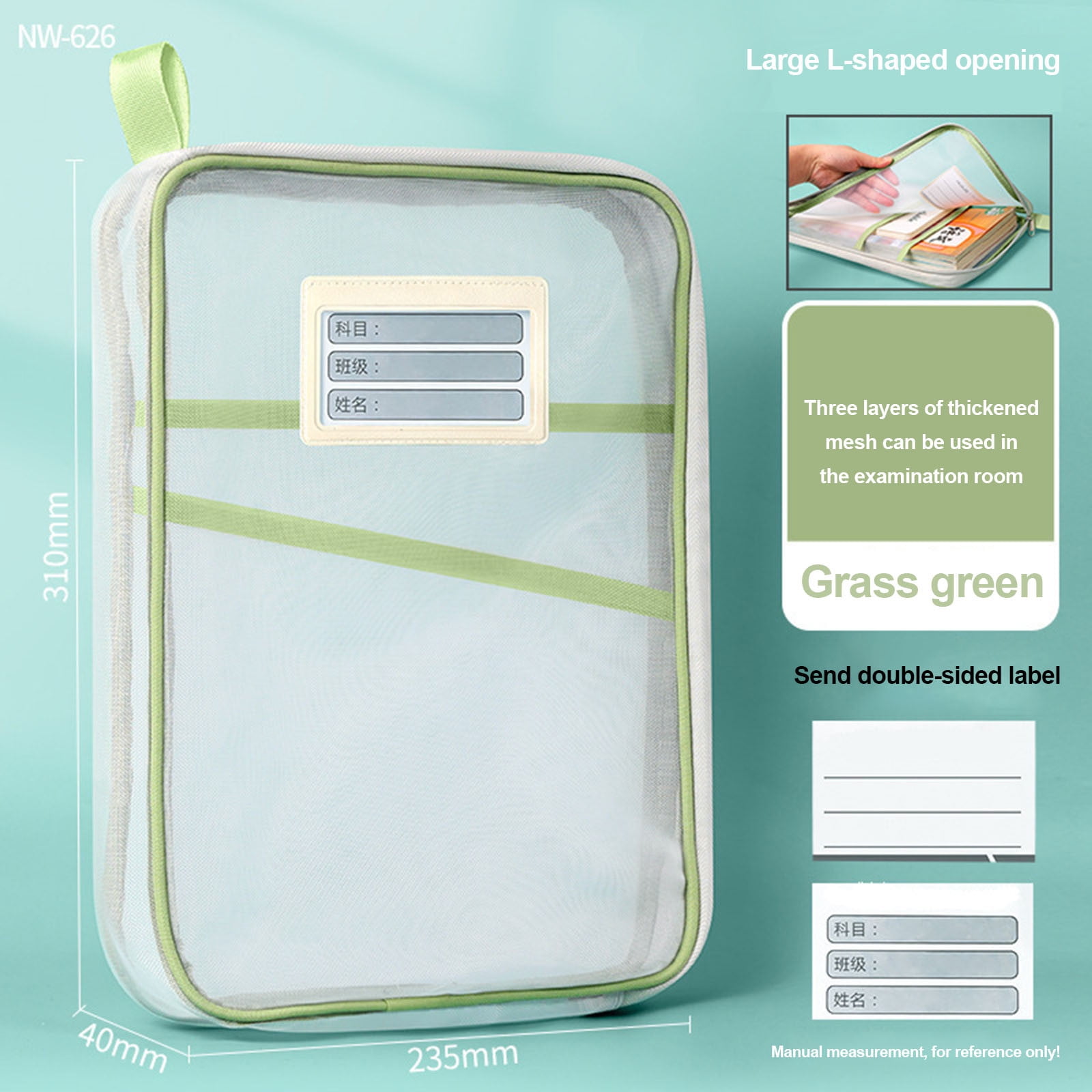 A-Shaped Subject Classification Bag | Mesh File Organizer with Multiple ...
