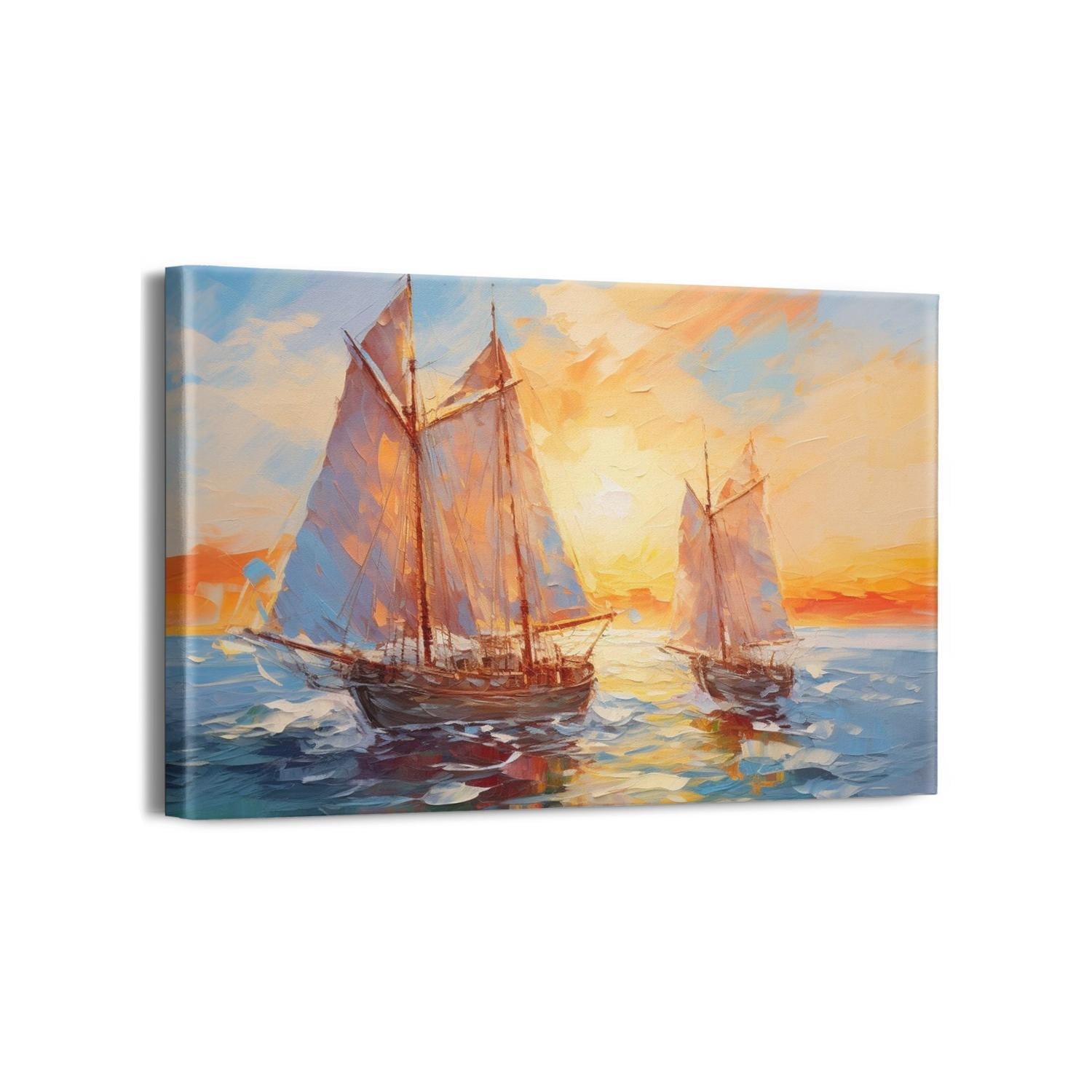 A Ship Sailing to the Ocean Pictures Wall Decor Beach Art Print Canvas ...