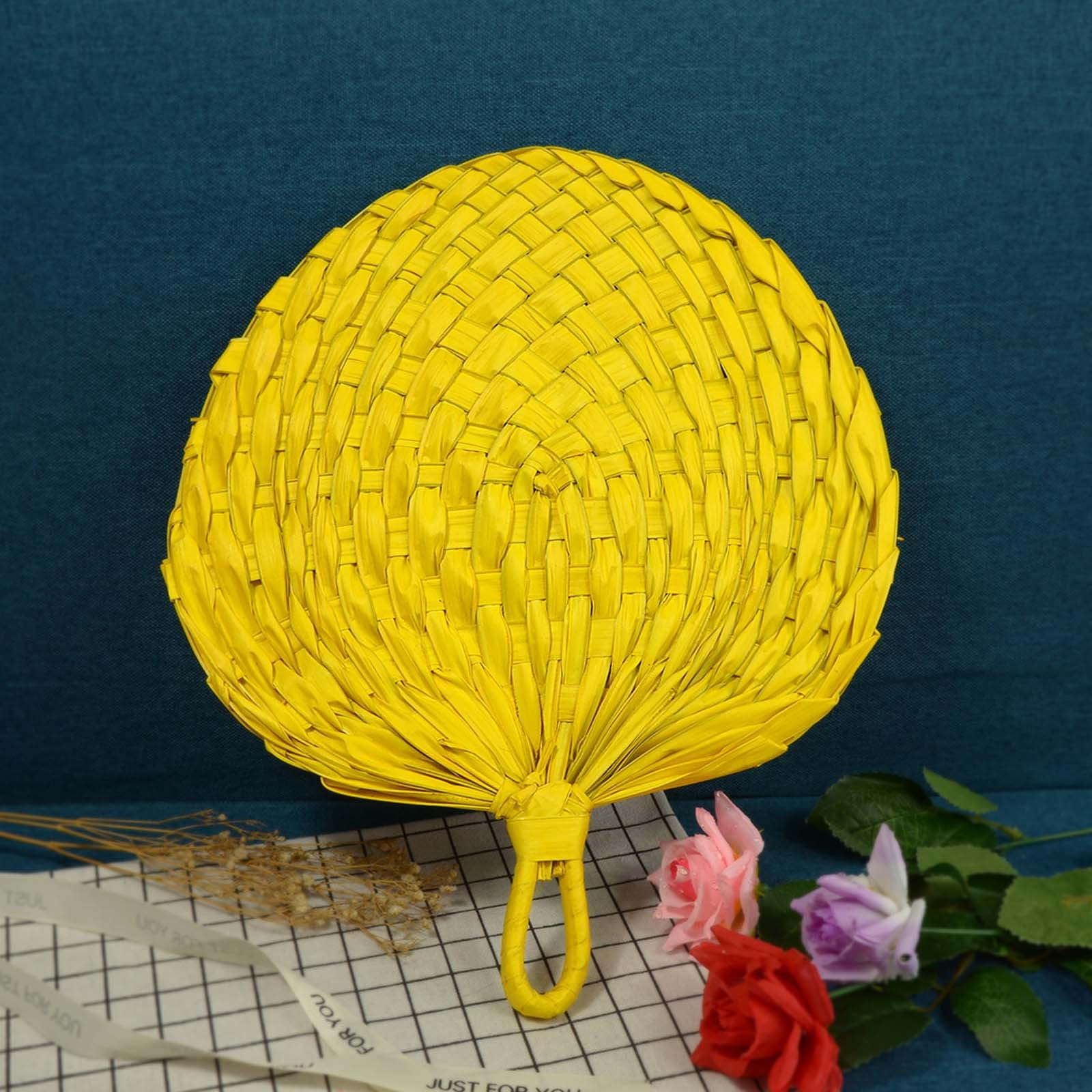 A Sickness*Hand-Woven Fan Clearance! Handheld Weaving Fan Handmade ...