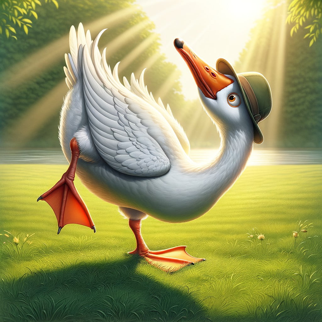 A Silly Goose Having Fun in the Park 300 Piece Wooden Jigsaw Puzzle for ...