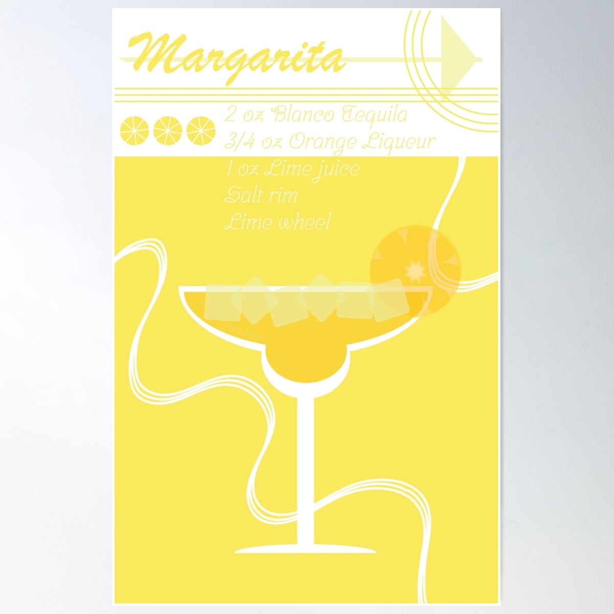 A Simple Design For A Margarita Poster Wall Art, Modern Wall Decor For ...