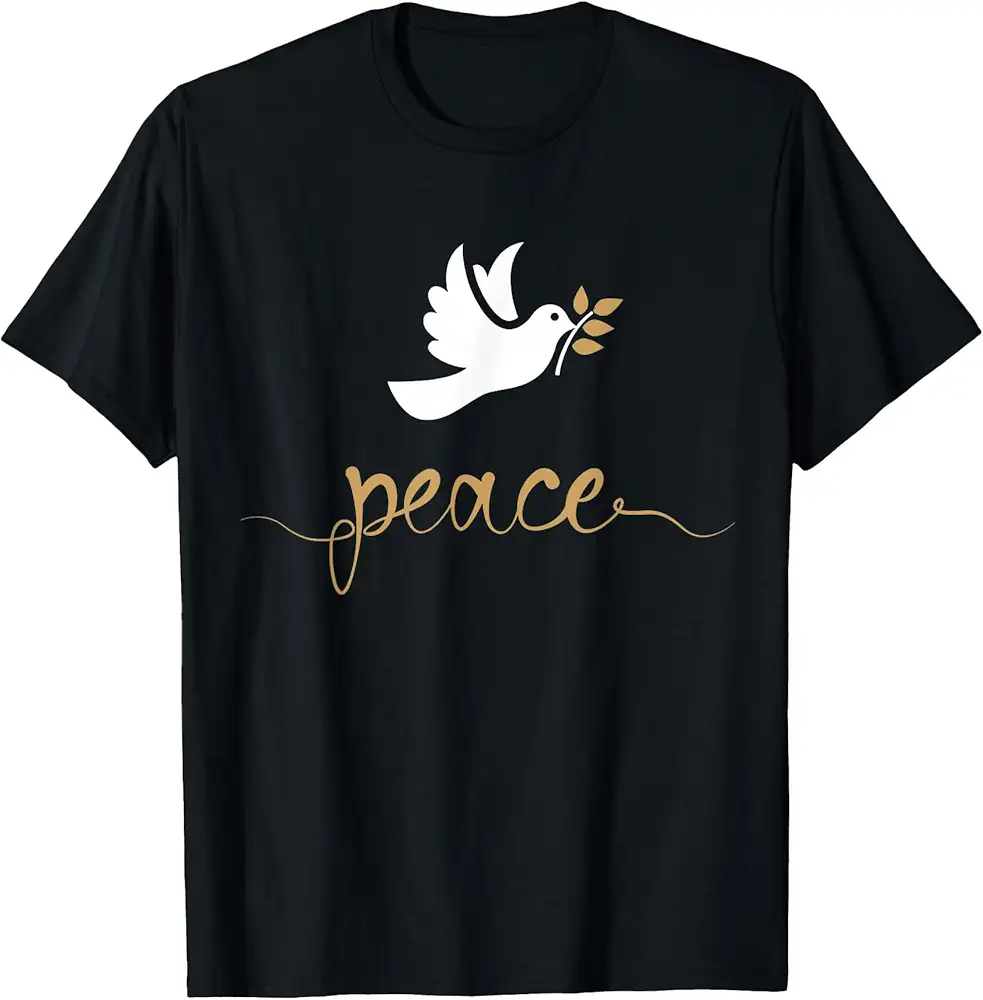 A Simple Graphic of a White Dove A Symbol of Peace Unisex T-Shirt, up ...