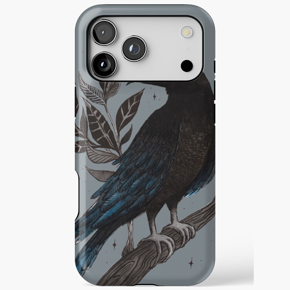 A Simple and Minimalist Raven Themed Bird Graphic iPhone 11 through 17 ...
