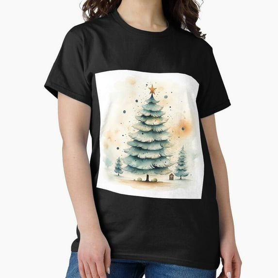 A Single Decorated Holiday Tree, A Simple Festive Icon Unisex T-Shirt ...