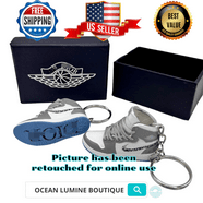 Nike Jordan Mini Shoe Keychain by DSK GLOBAL - Rubber Black & White ...