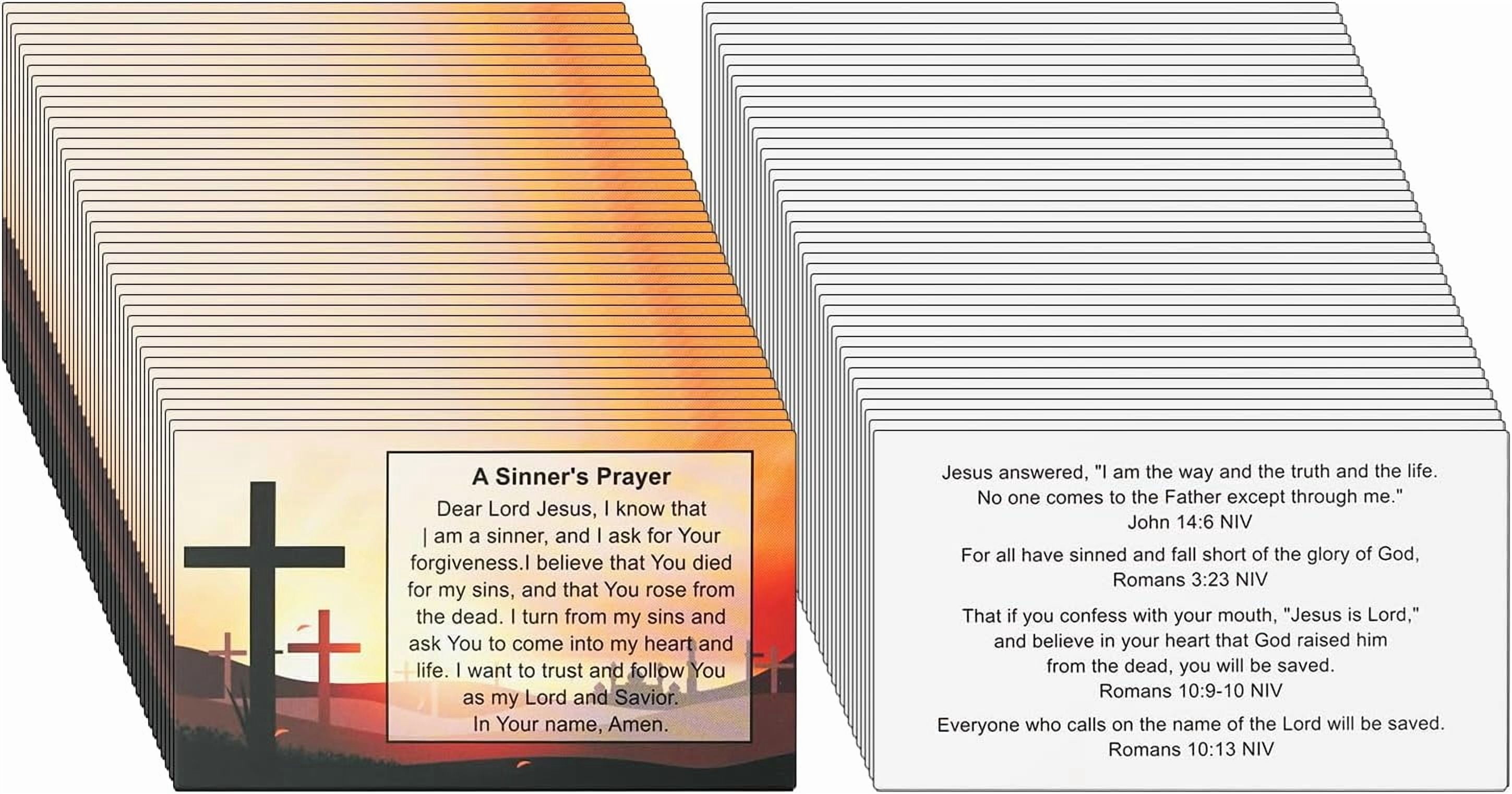 A Sinner's Prayer Pocket Scripture Cards,Mini Gospel Tract Card Plan of ...