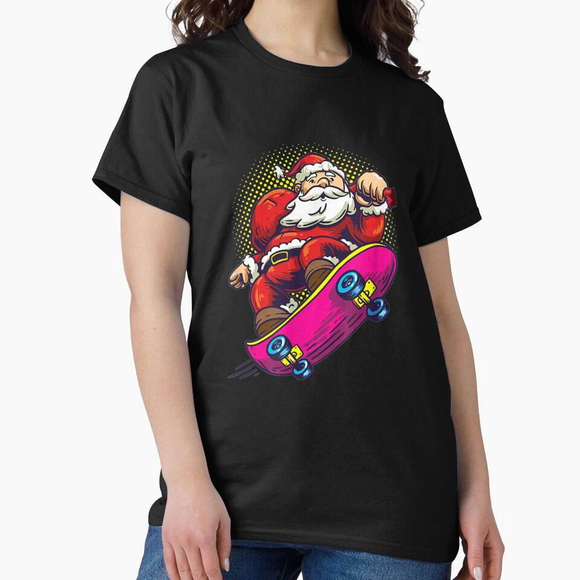A Skateboarding St. Nick Funny Christmas Holiday Skater Design ...