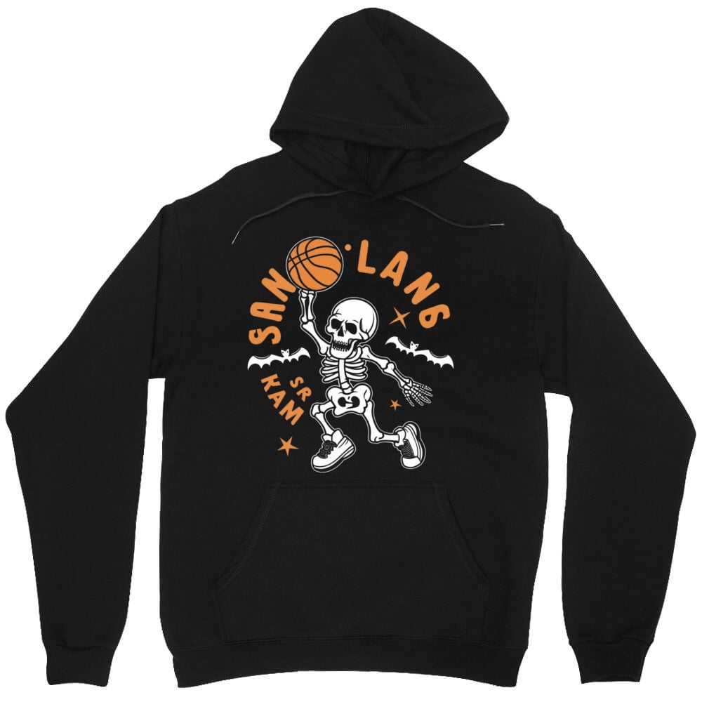 A Skeleton Slam Dunking A Basketball Graphic Funny Sports Halloween Art ...
