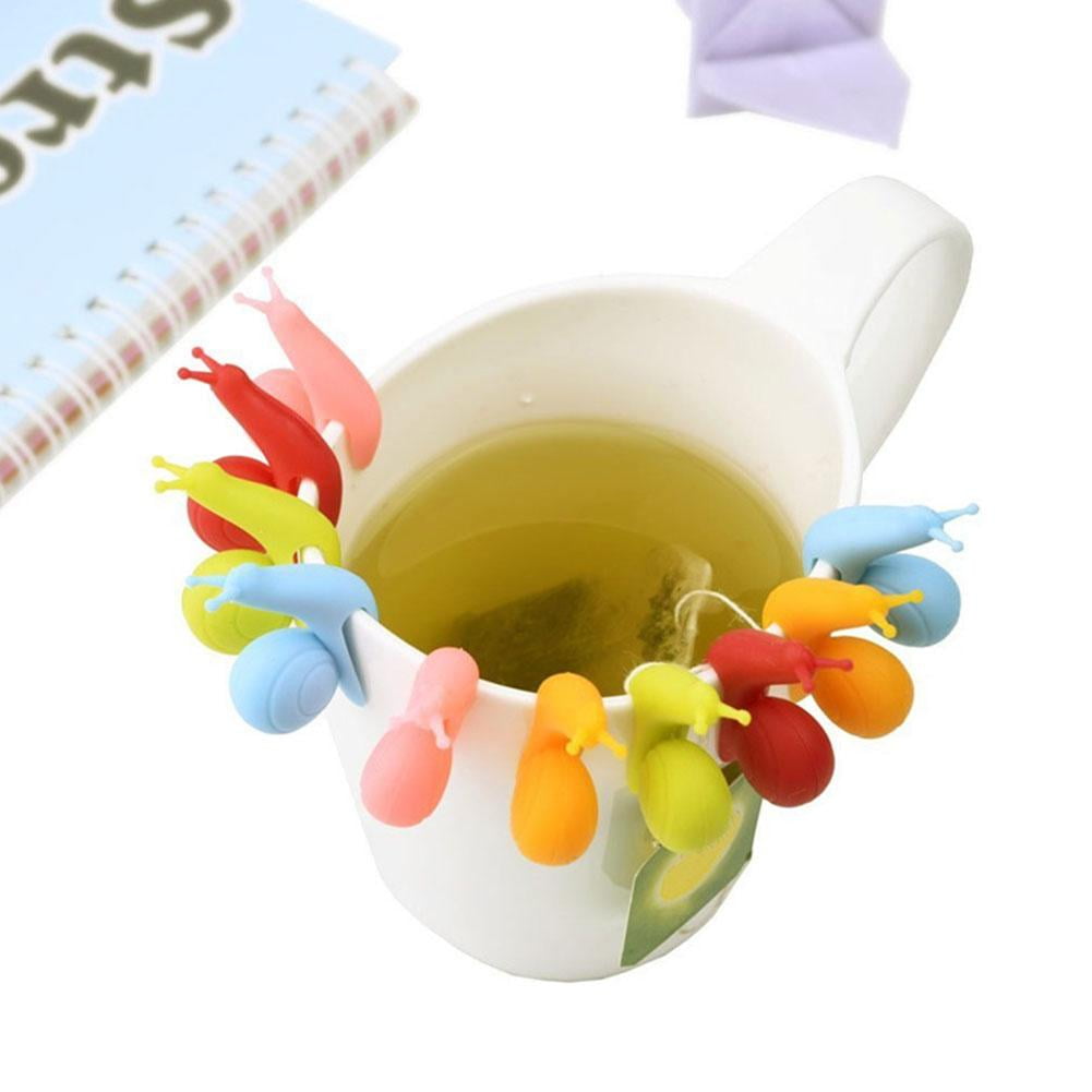 A Sky Blue Snail Silicone Snail Hanging Tea Bag Tea Cup Macaron Color ...