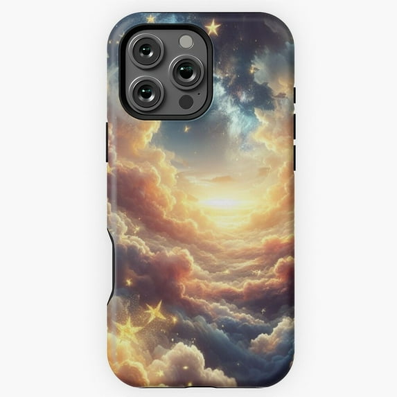 A Sky with Cotton Candy Clouds and Shining Stars Phone Case Compatible ...