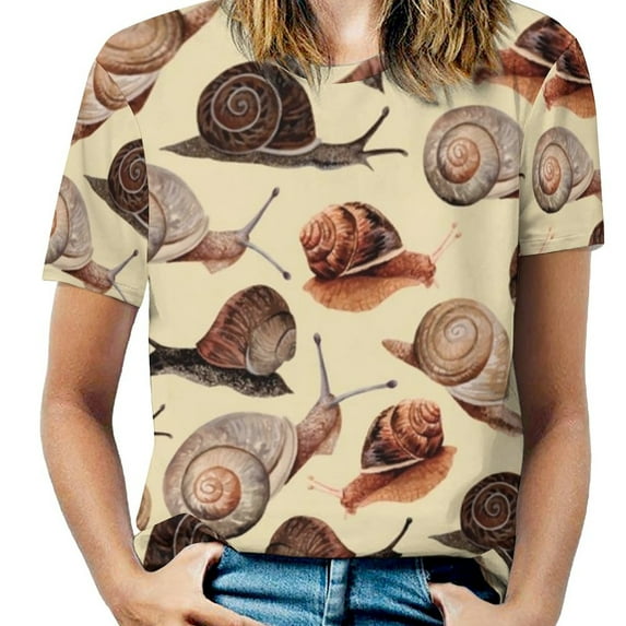 A Slew Of Snails Ruffle Short Sleeve T Shirts Summer V Neck Tops ...