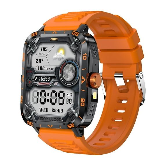 A Smart Watch Orange Color 1.95 Inch Tft Display With Flashlight ...