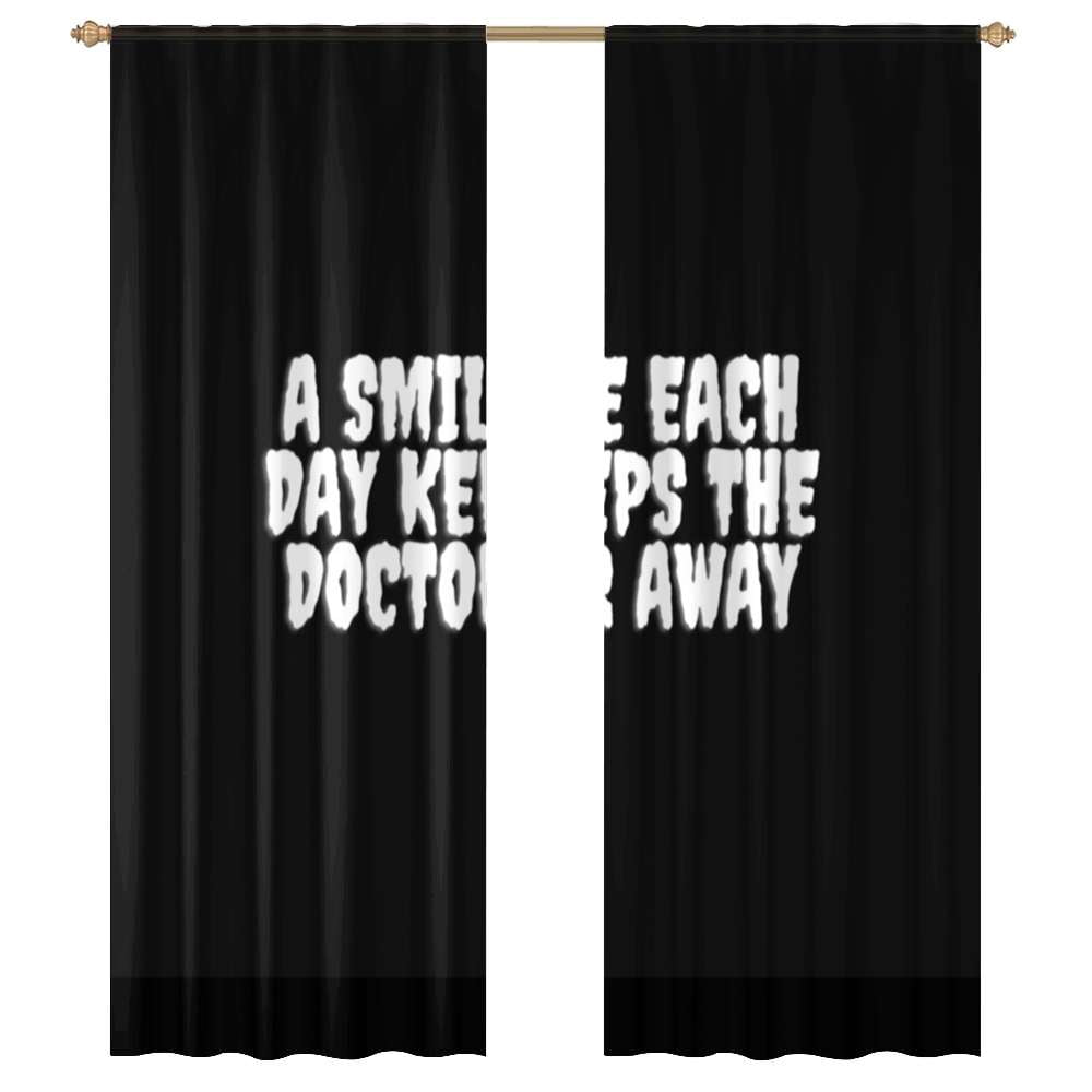 A Smile A Day Keeps The Doctor Away Sheer Voile Curtain Window Tulle ...