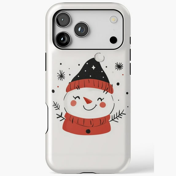 A Smiley Snowman Art Protective Case for iPhone 11 12 13 14 15 16 17 ...