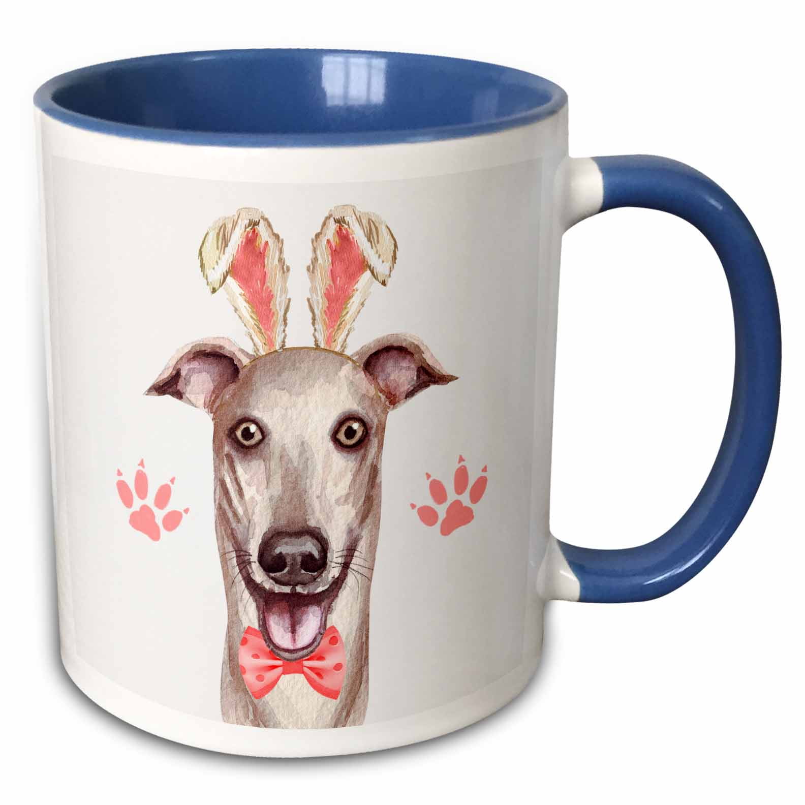 3drose, a Smiling Greyhound Dog Wearing Cute Bunny Ears for Easter ...