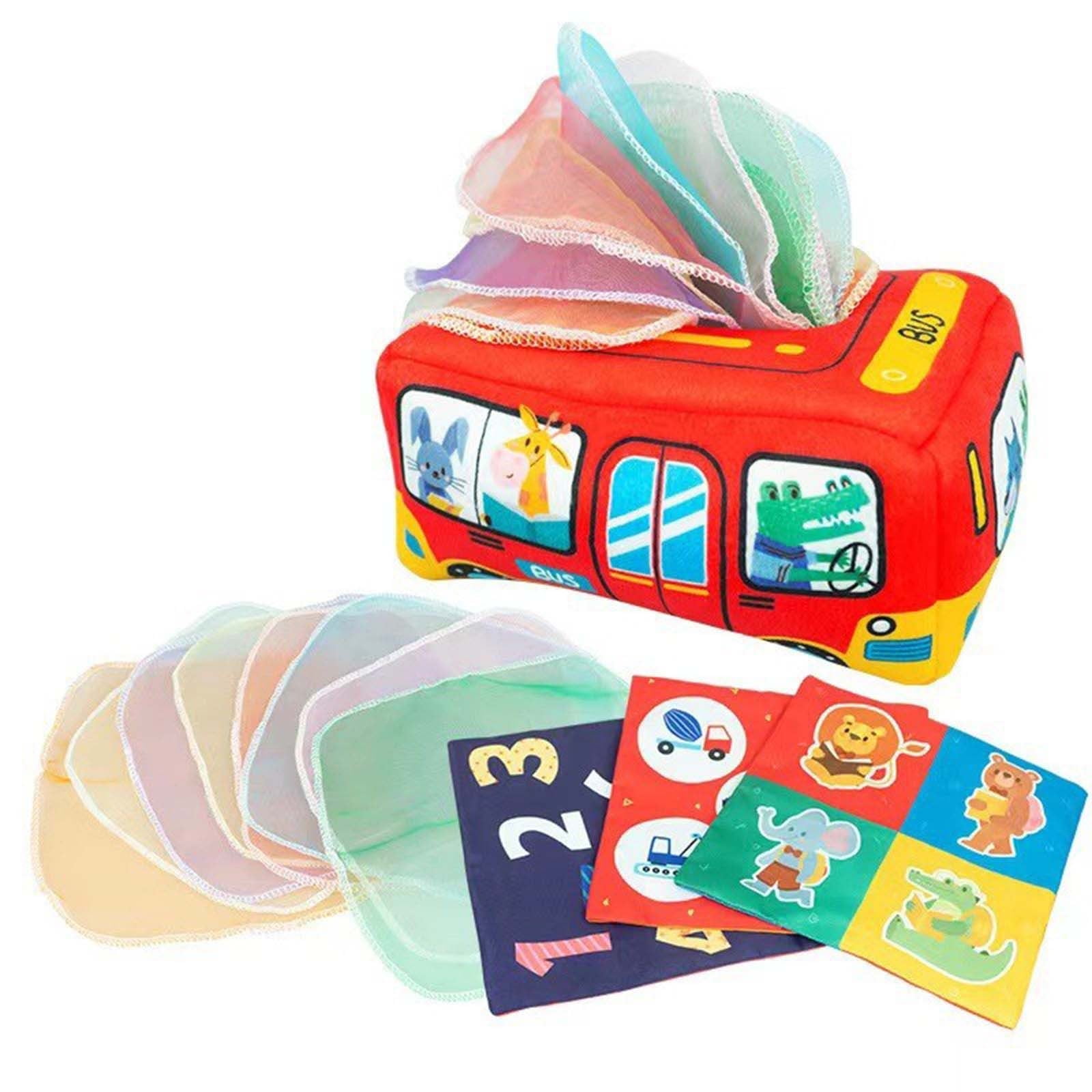 A Soft Baby Tissue Box Toy Pull Out Sensory Scarves With Crinkle Paper ...