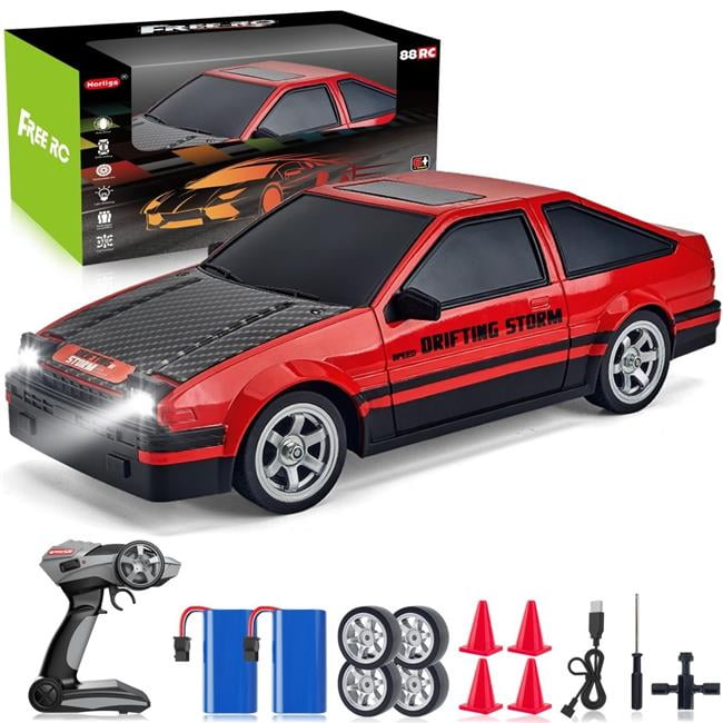 A-Sonic XS70400 Control Car RC Drifting Car 1-16 Scale 4WD RC Car with LED Lights 2.4GHz 30 km-h ...