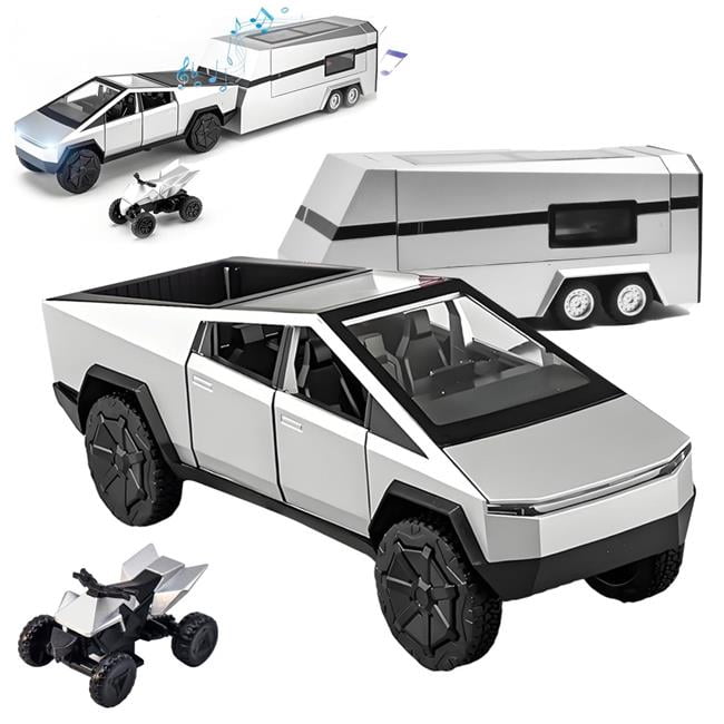 A-Sonic XS69905 Cyber Truck Toy with RV - Motorcycle & Cybertquad - 1 ...