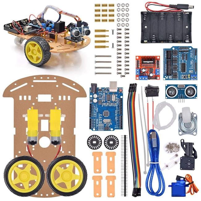 A-Sonic XS69453 Robot Car Chassis Kit - Speed Encoder Battery Box 2WD ...