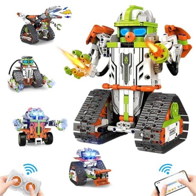A-Sonic XS69968 Robot Toy Building Kit - 5-in-1 Robotics Coding Set ...