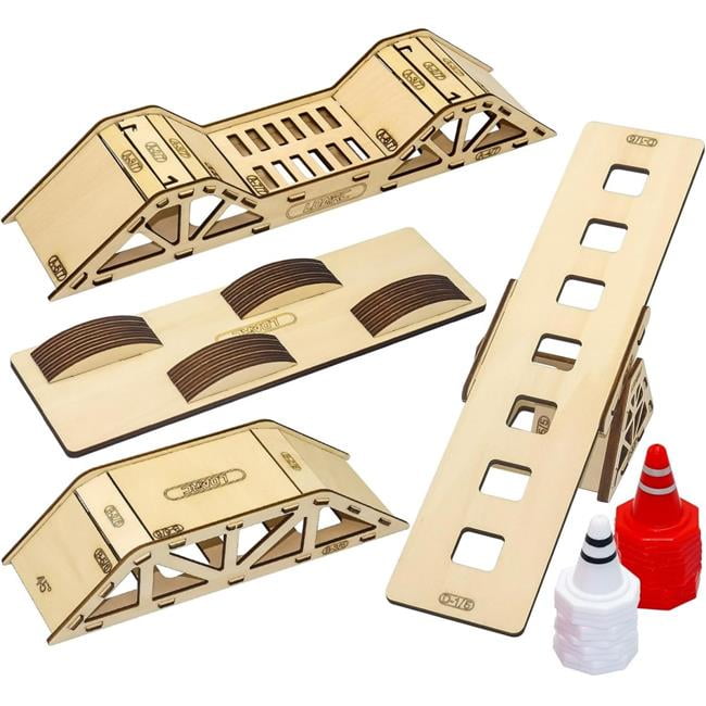 A-Sonic XS69490 Wooden Bridge Simulation Obstacle Steep Slope with 20 ...