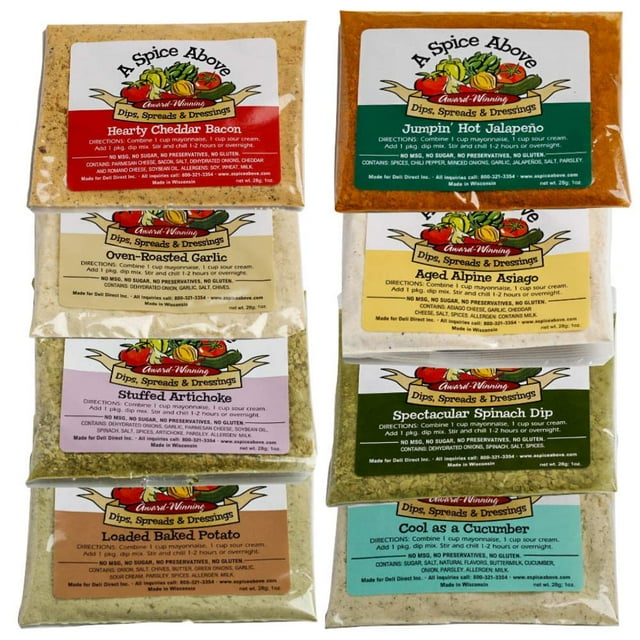 A Spice Above Seasoning & Dressing Mix, 8 Pack Variety, Gluten Free ...