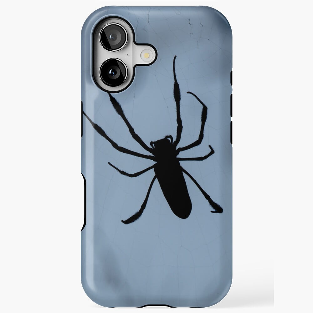 A Spider in Silhouette Minimal Web Pattern Design with iPhone 17 16 15 ...