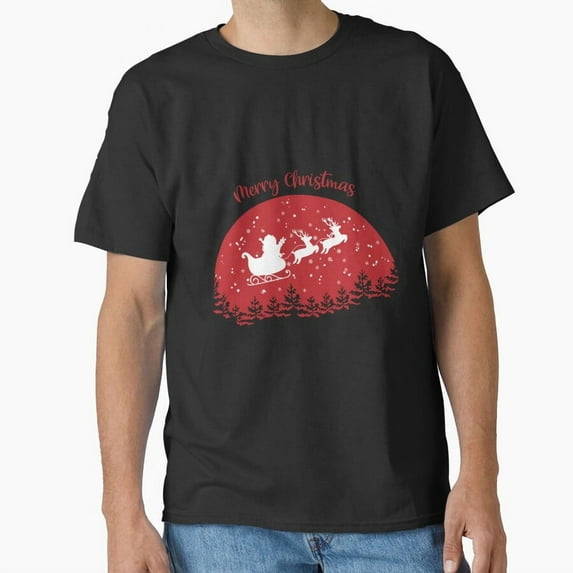 A St. Nick Claus In A Snowy Winter Sky Funny Christmas Holiday Scene ...