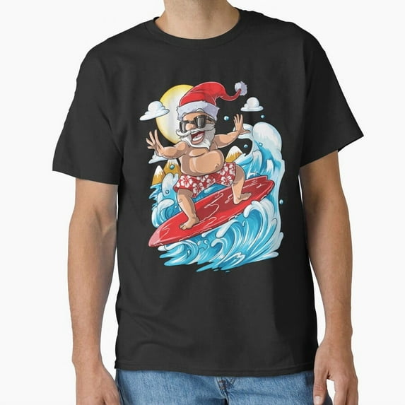 A St. Nick Hawaiian Surfing Funny Christmas Summer Surf Hawaii Holiday ...