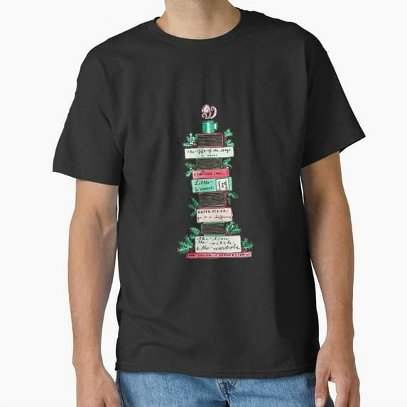 A Stack Of Holiday Classics Funny Christmas Book Lover Reading Unisex T ...