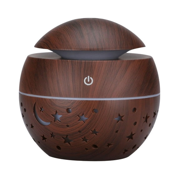 A Star Wood Grain Hollow Star Humidifier Colorful Translucent Mini ...