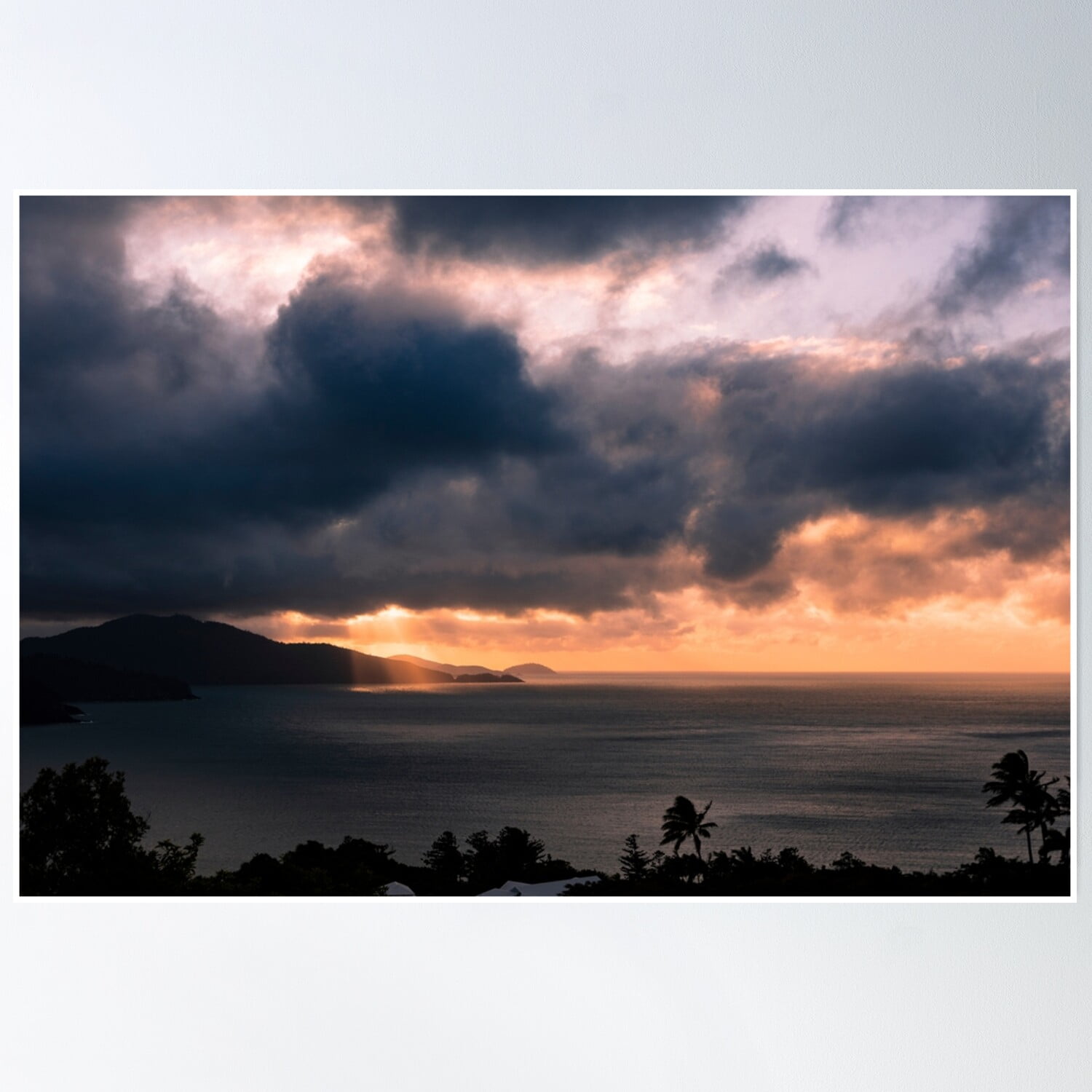 A Stormy Sunset At Hamilton Island Poster Wall Art, Modern Wall Decor ...