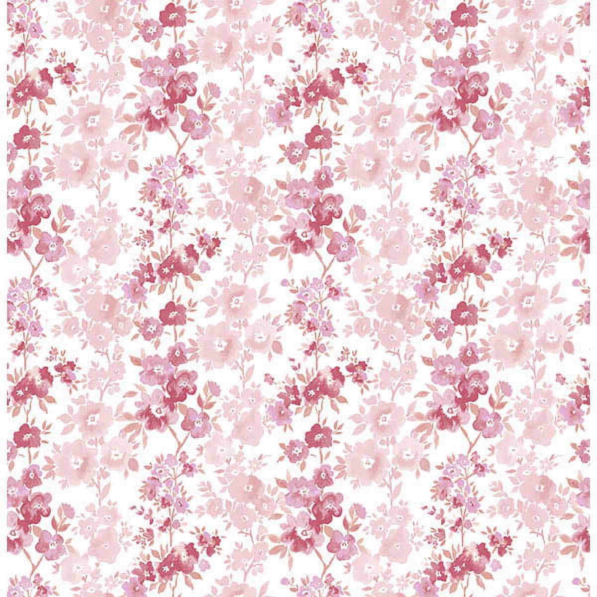 A-Street Prints Charlise Pink Floral Stripe Wallpaper, 20.5-in by 33-ft ...
